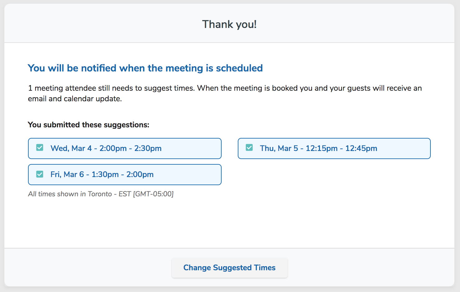 Scheduling Page: What do invitees see when I invite them to a meeting ...