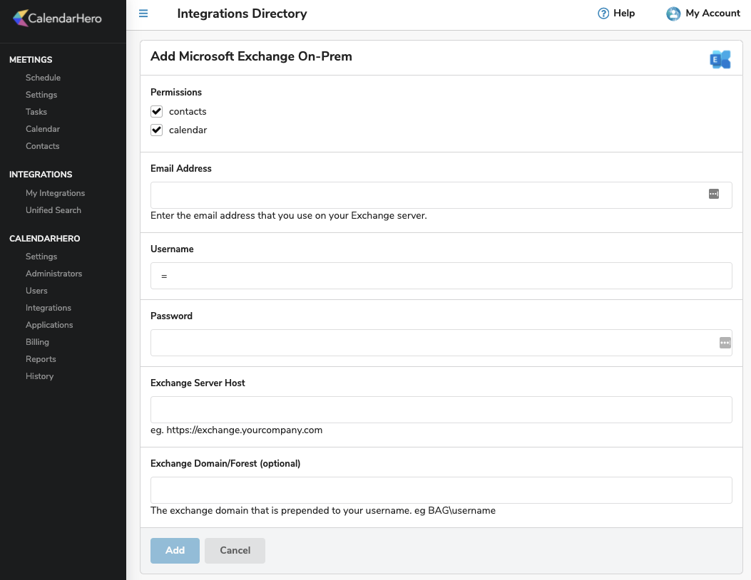 Microsoft Exchange Support – CalendarHero